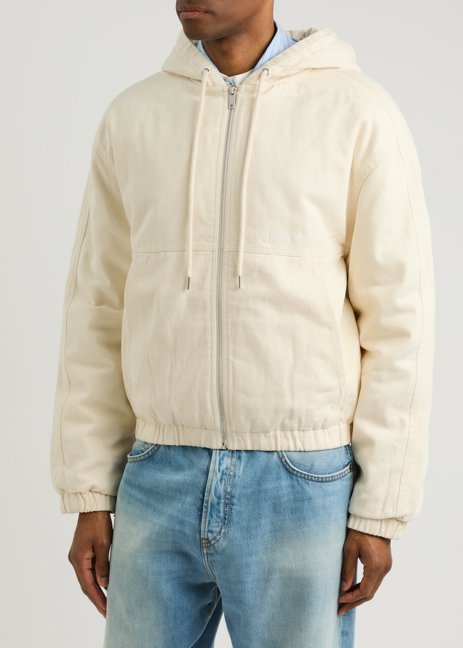 Axel Arigato Moss Padded Hooded Cotton Jacket Ecru Axel Arigato