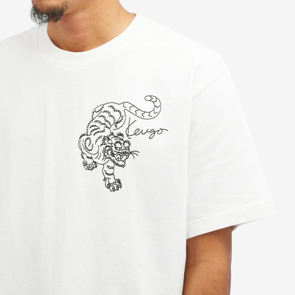 Kenzo Men's Star Tiger Oversized T-Shirt in White Kenzo