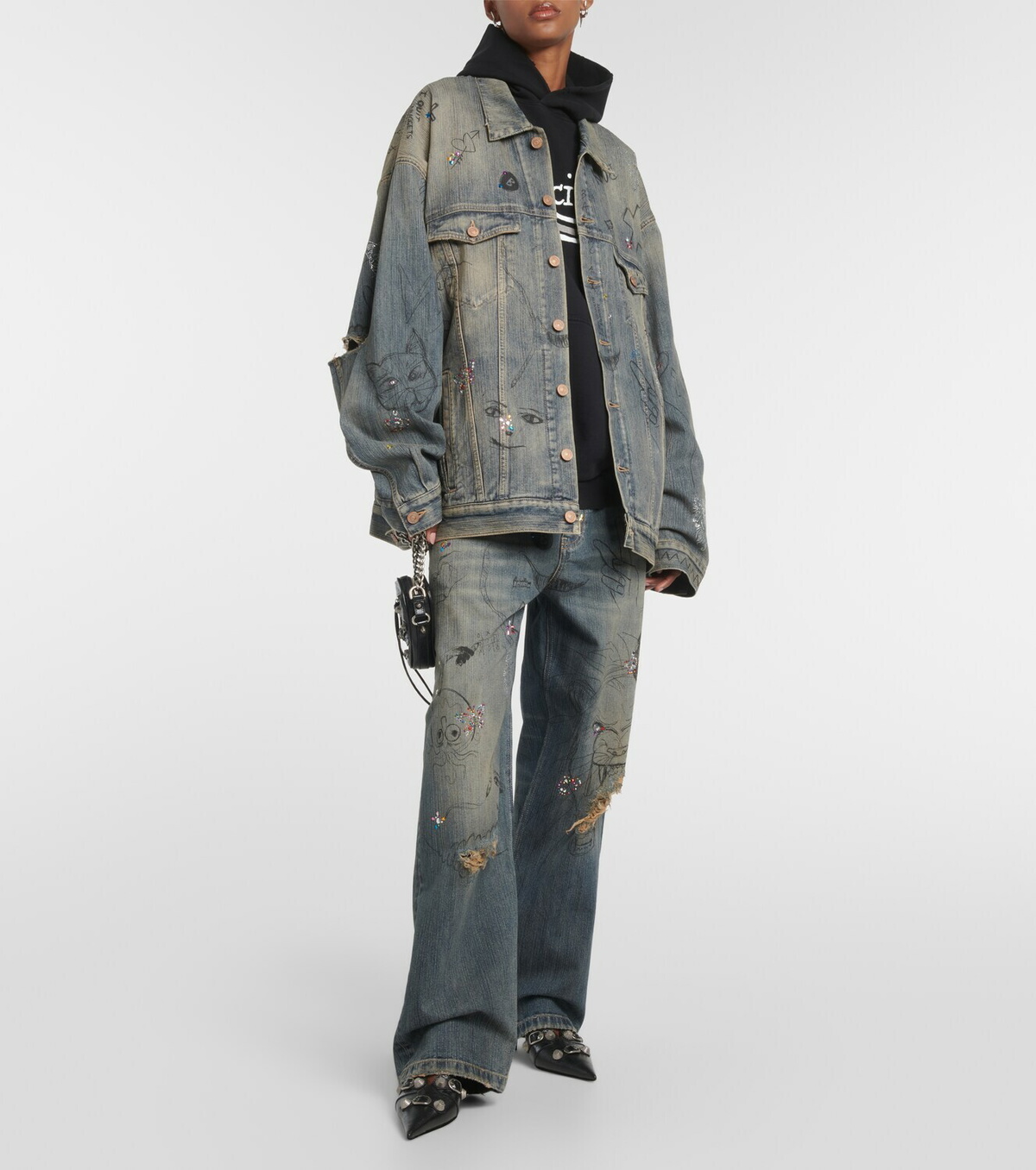 Balenciaga Embellished denim jacket Balenciaga