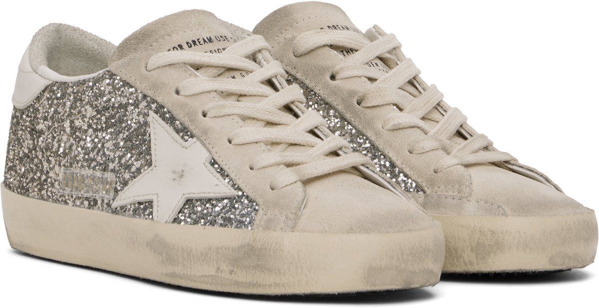 Golden Goose Gold & Beige Super-Star Sneakers Golden Goose Deluxe Brand