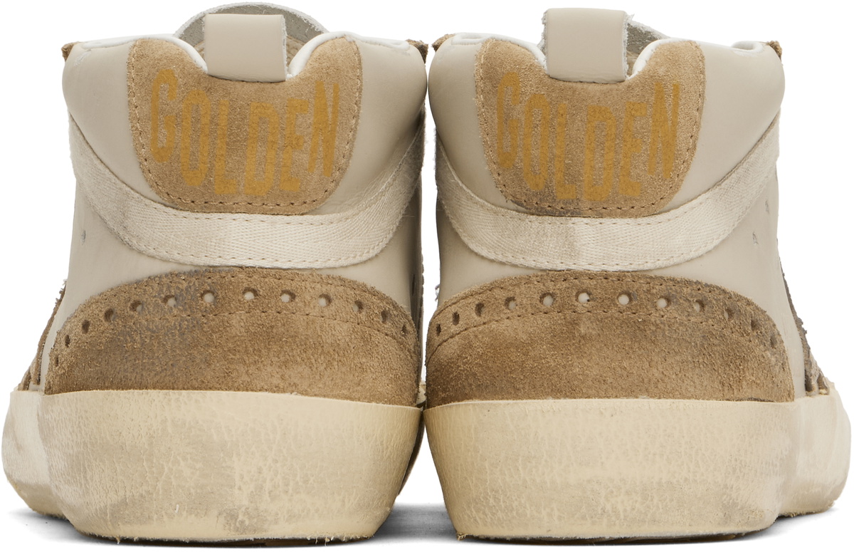 Golden Goose Beige & Brown Mid Star Classic Sneakers Golden Goose ...