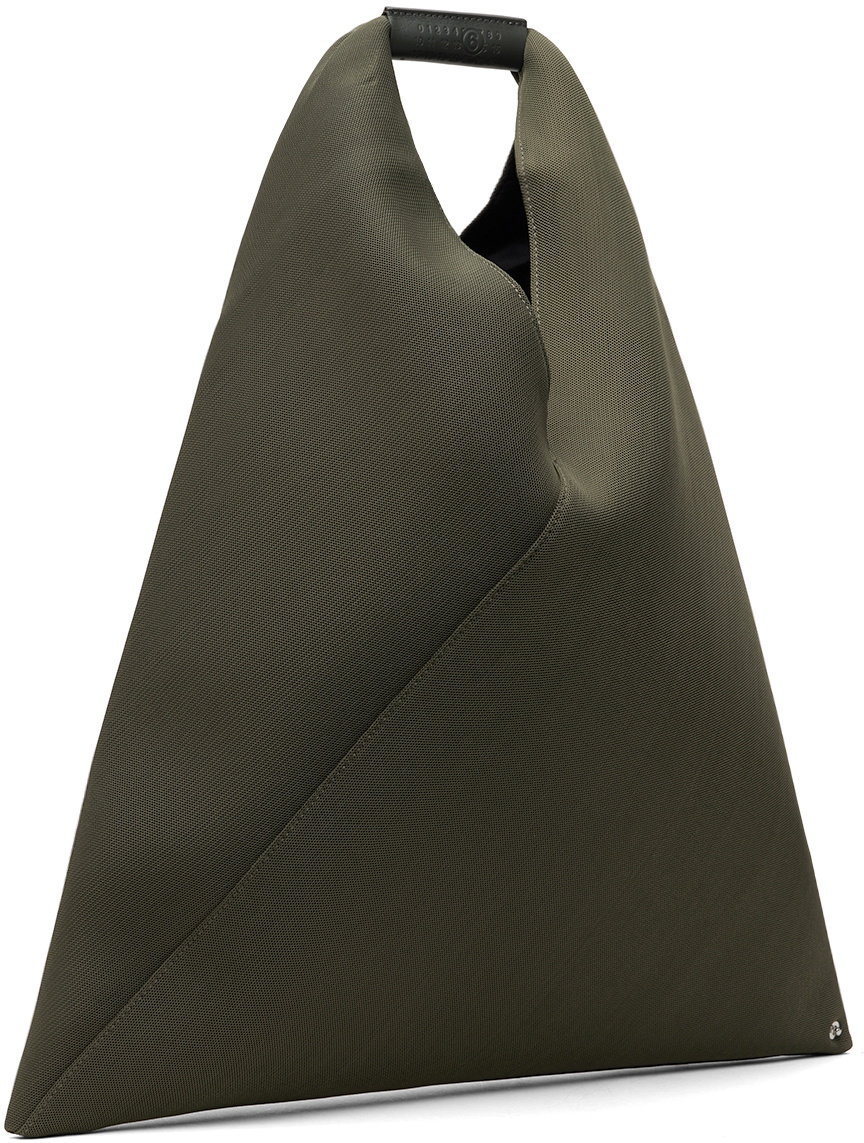 MM6 Maison Margiela Khaki Classic Triangle Tote MM6 Maison Margiela
