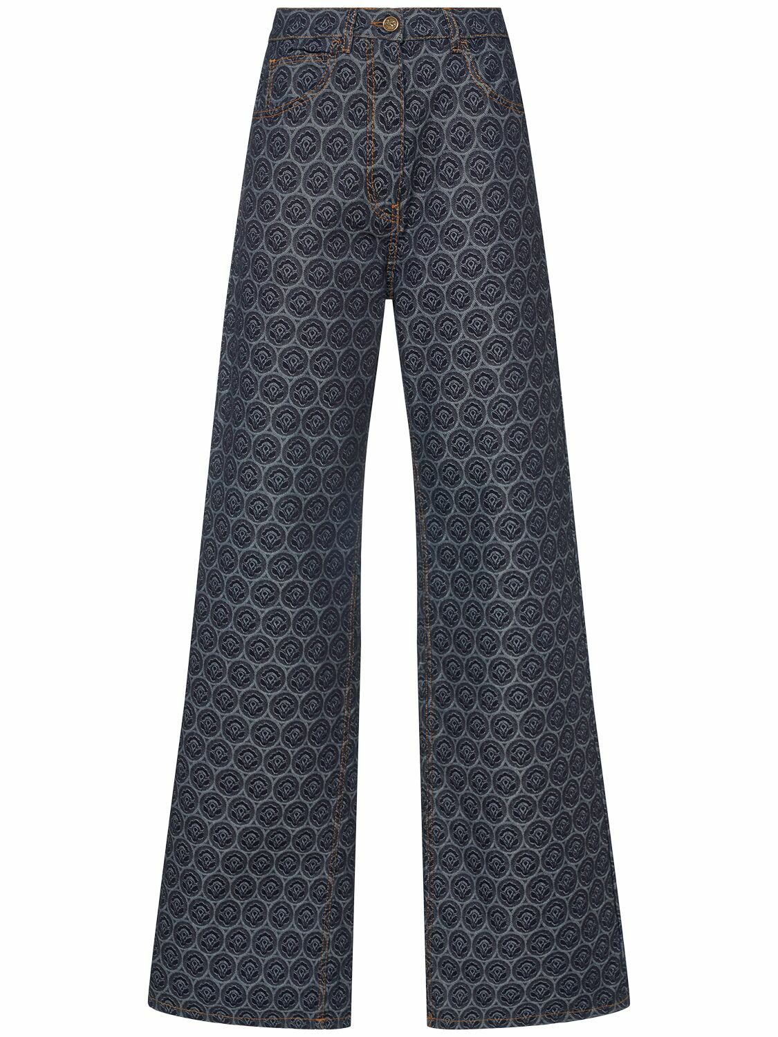 ETRO Printed Denim High Rise Wide Jeans Etro