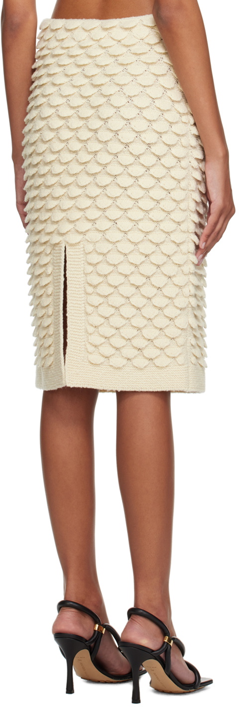 Bottega Veneta Off-White Fish Scale Midi Skirt Bottega Veneta