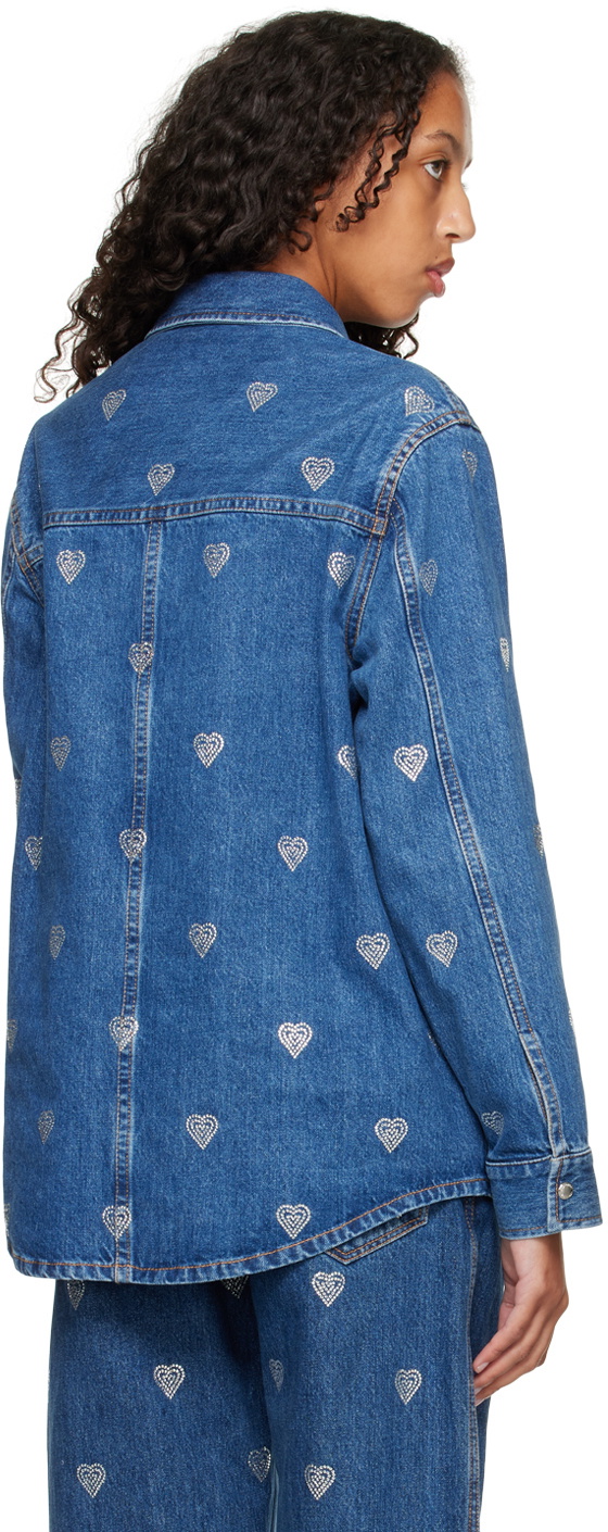 MACH & MACH Blue Heart Denim Shirt MACH & MACH