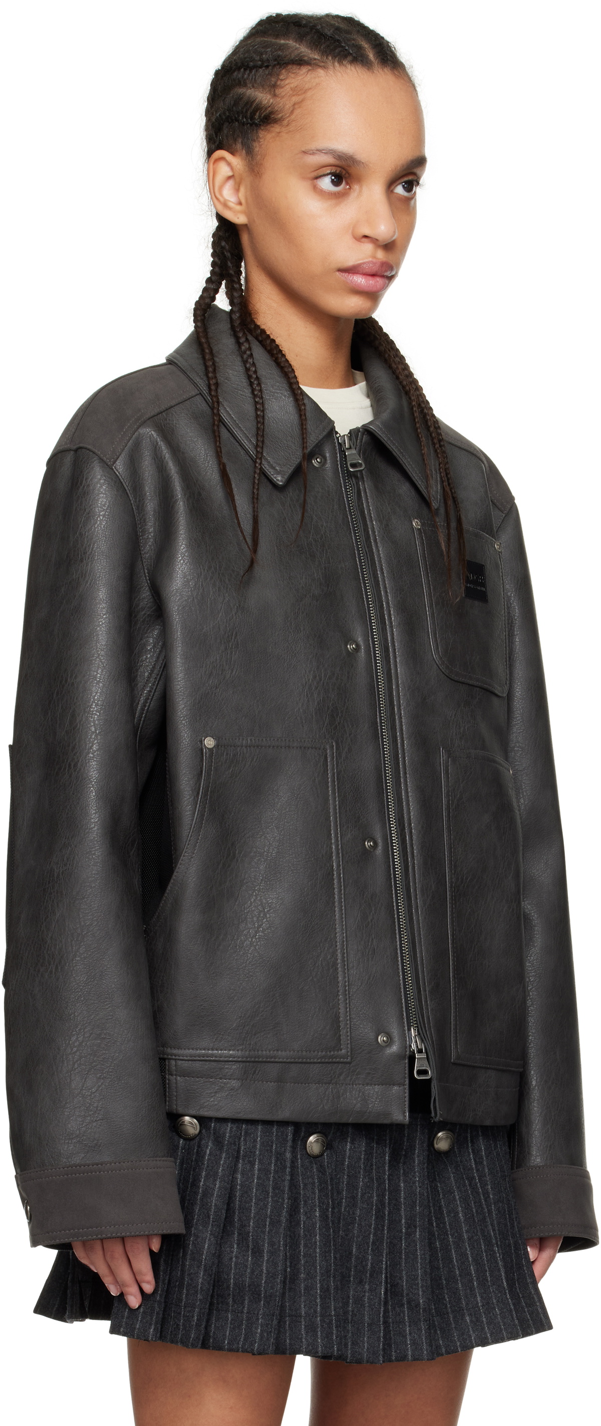 Andersson Bell Gray Carpenter Faux-Leather Jacket Andersson Bell