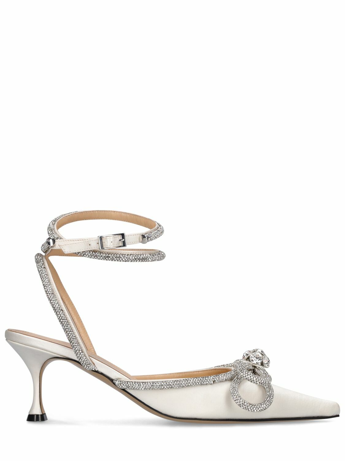 MACH & MACH - 65mm Double Bow Silk Satin Pumps MACH & MACH