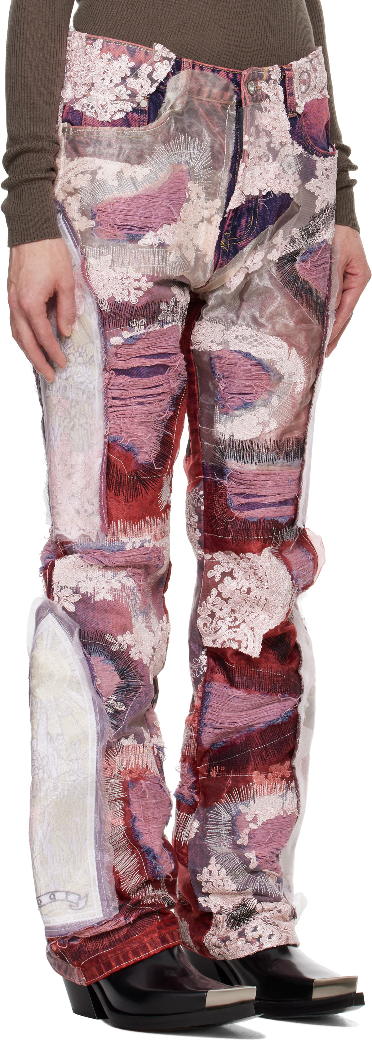 Who Decides War Red & Blue Overdyed Affinity Jeans WHO DECIDES WAR by ...