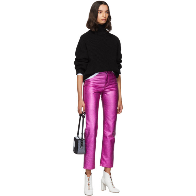 MSGM Pink Metallic Jeans MSGM