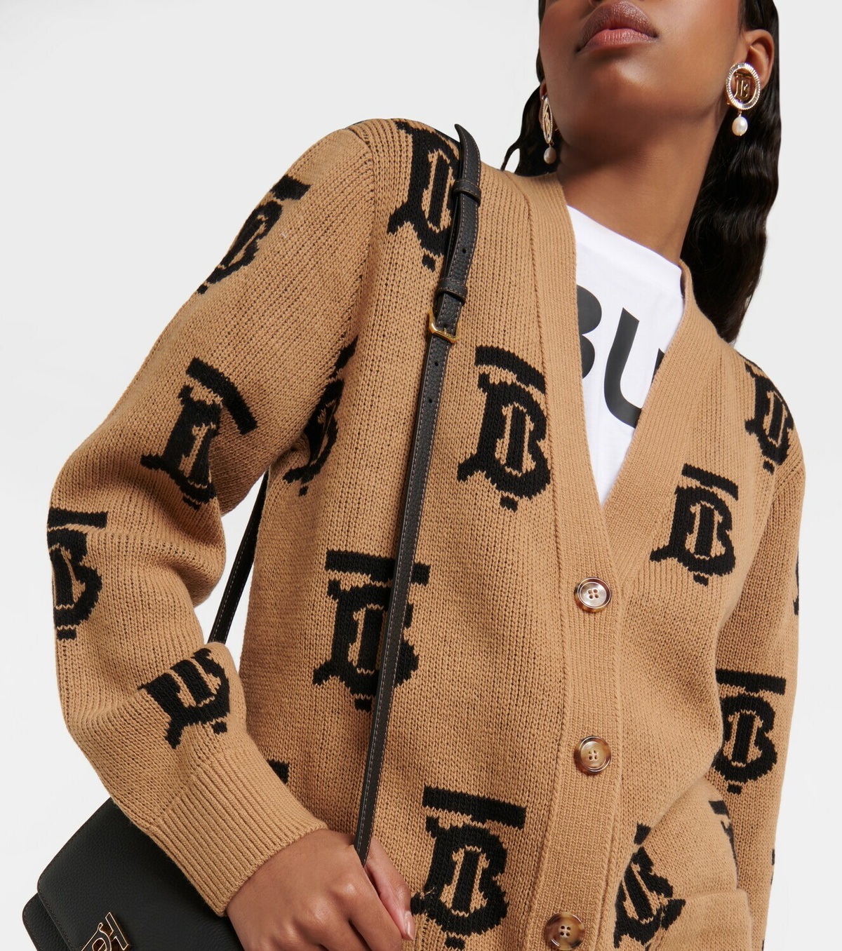 Burberry - TB jacquard wool-blend cardigan Burberry