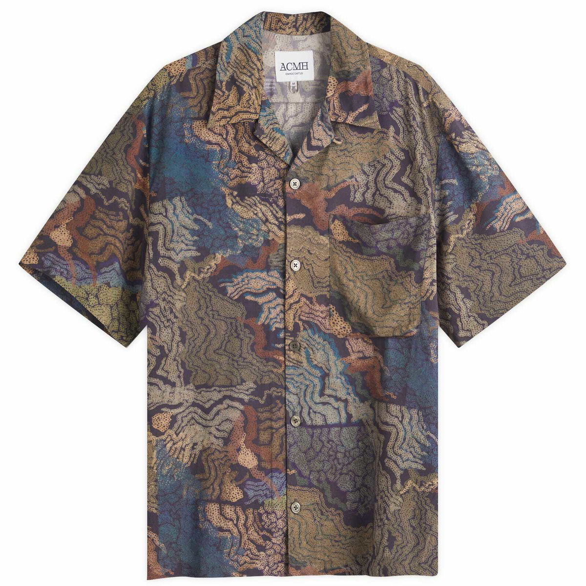 ACMH by Magic Castles Men's Marcus James Wave Vacation Shirt in Navy ...