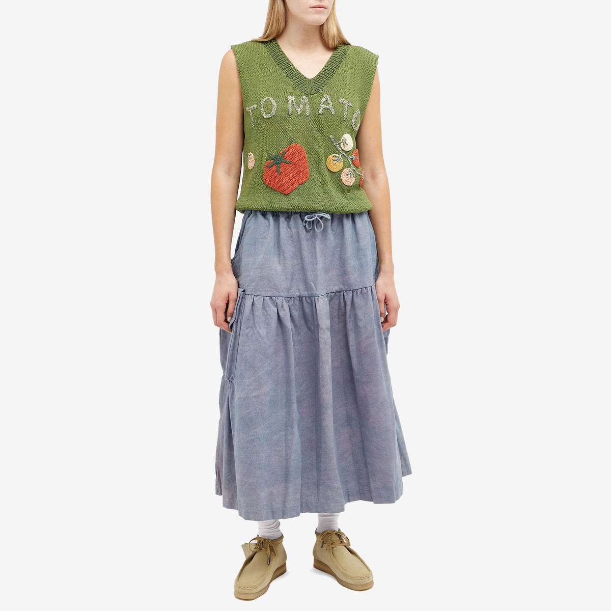 Story mfg. Women's Party Vest in Green Toms Story Mfg.
