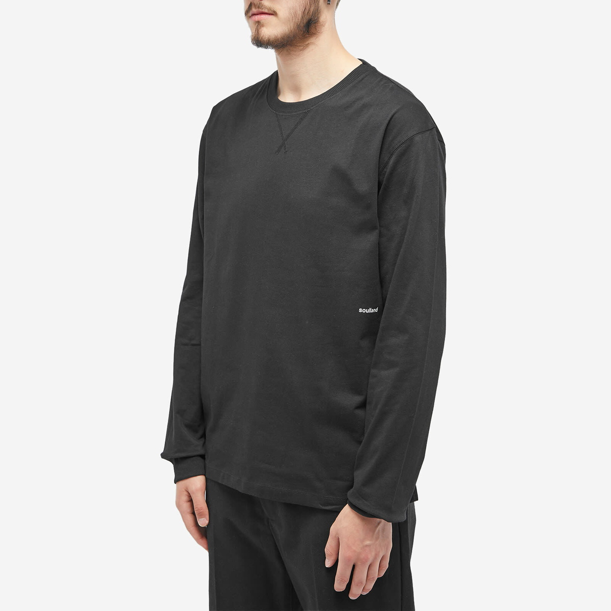 Soulland Men's Long Sleeve Dima T-Shirt in Black Soulland