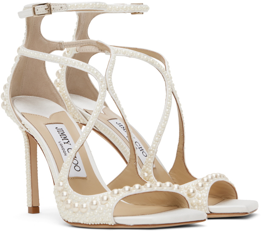 Jimmy Choo White Azia 95 Heeled Sandals Jimmy Choo