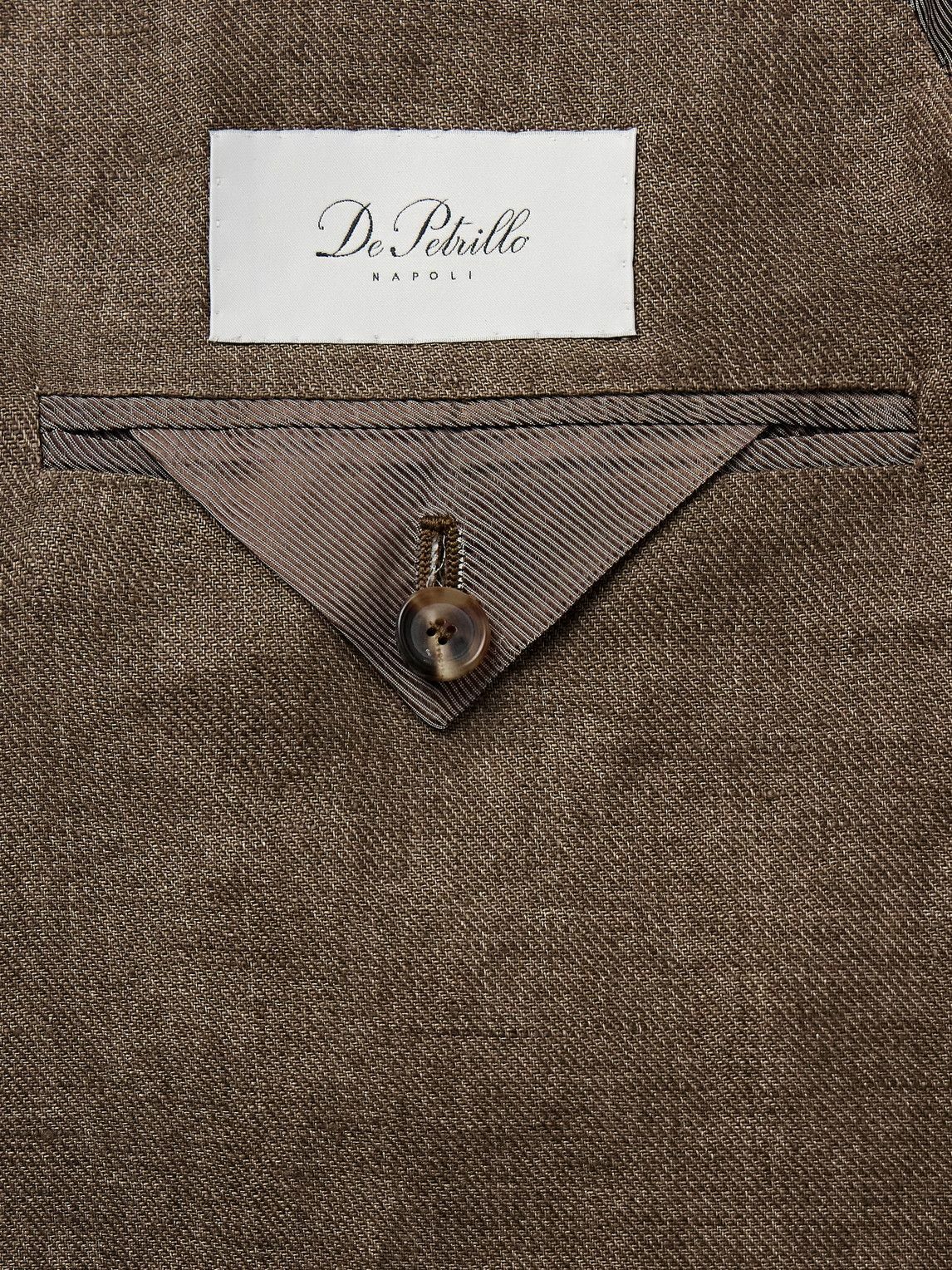 De Petrillo - Posillipo Unstructured Linen Suit Jacket - Brown De Petrillo
