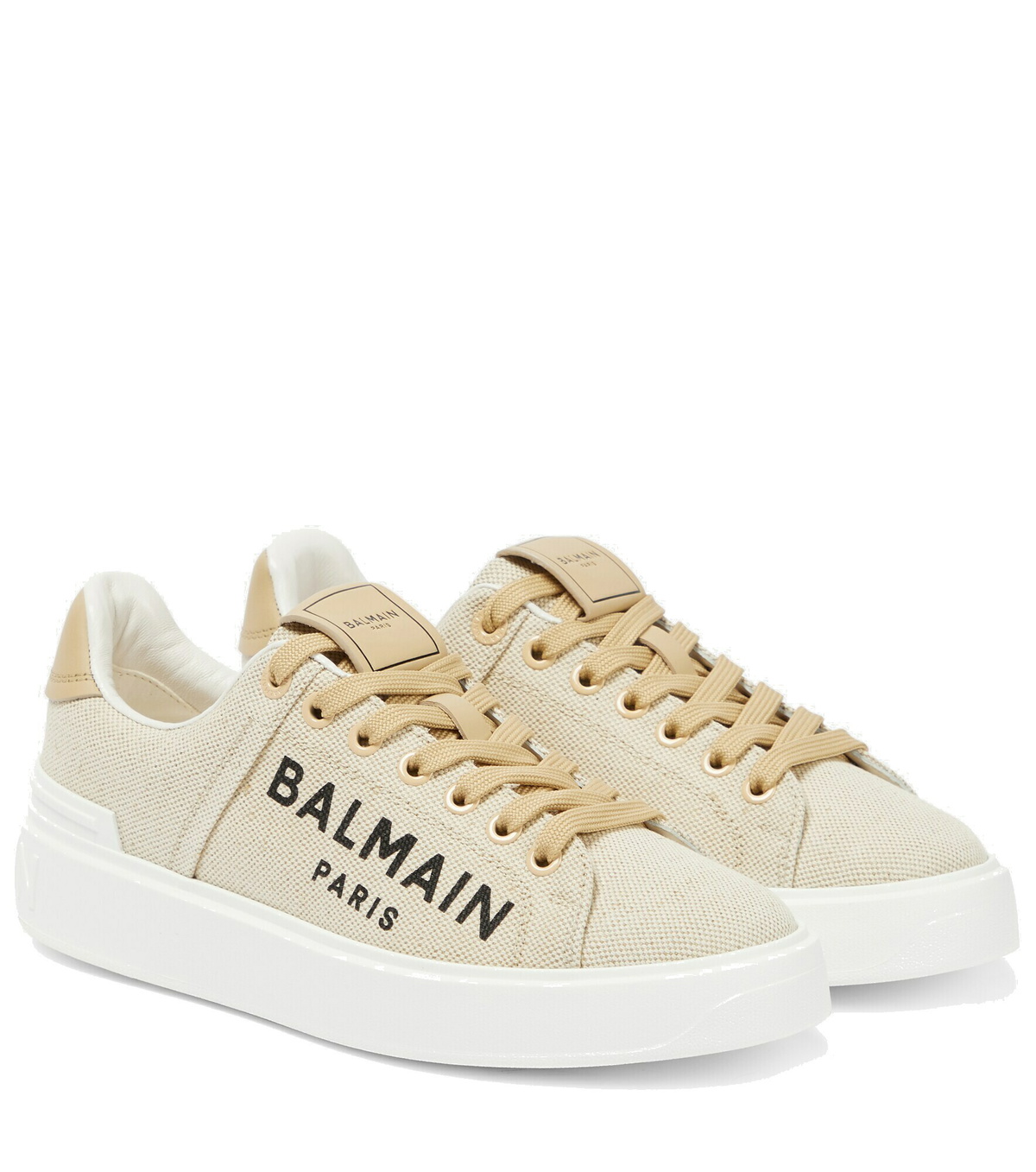 Balmain - B Court canvas and leather sneakers Balmain