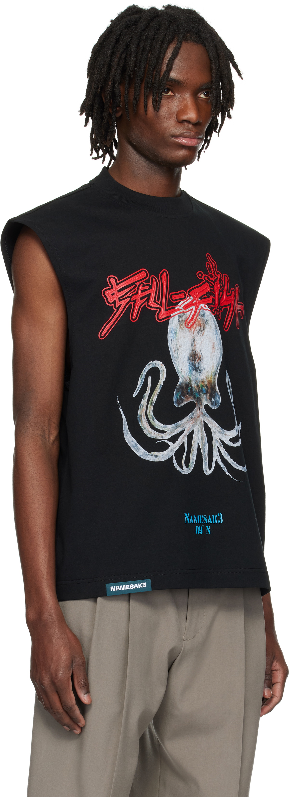 NAMESAKE Black Evans Sell Fish Squid Tank Top NAMESAKE