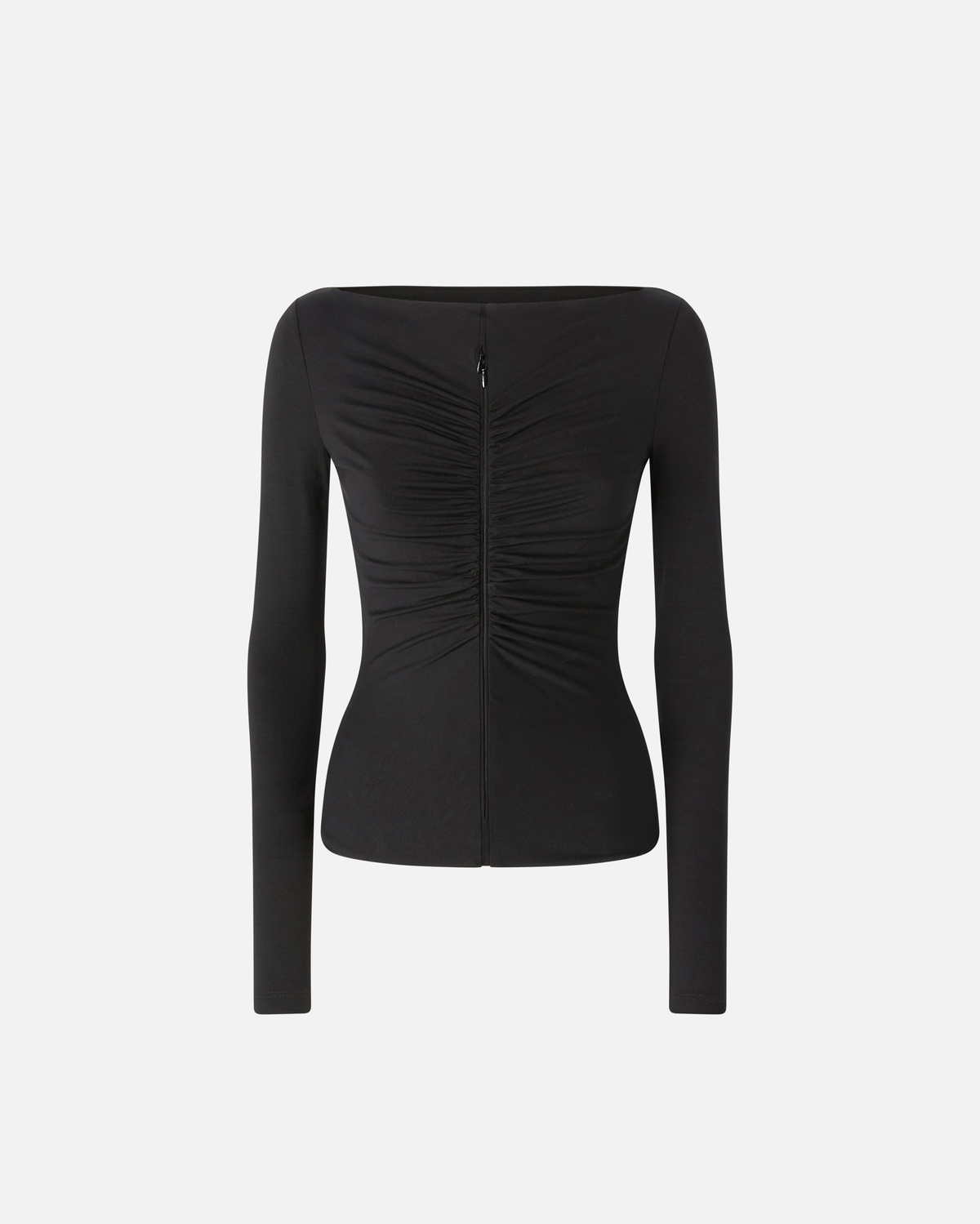 Pinko Slim Fit Sweater With Zip And Gathering At The Front Limo Black Pinko