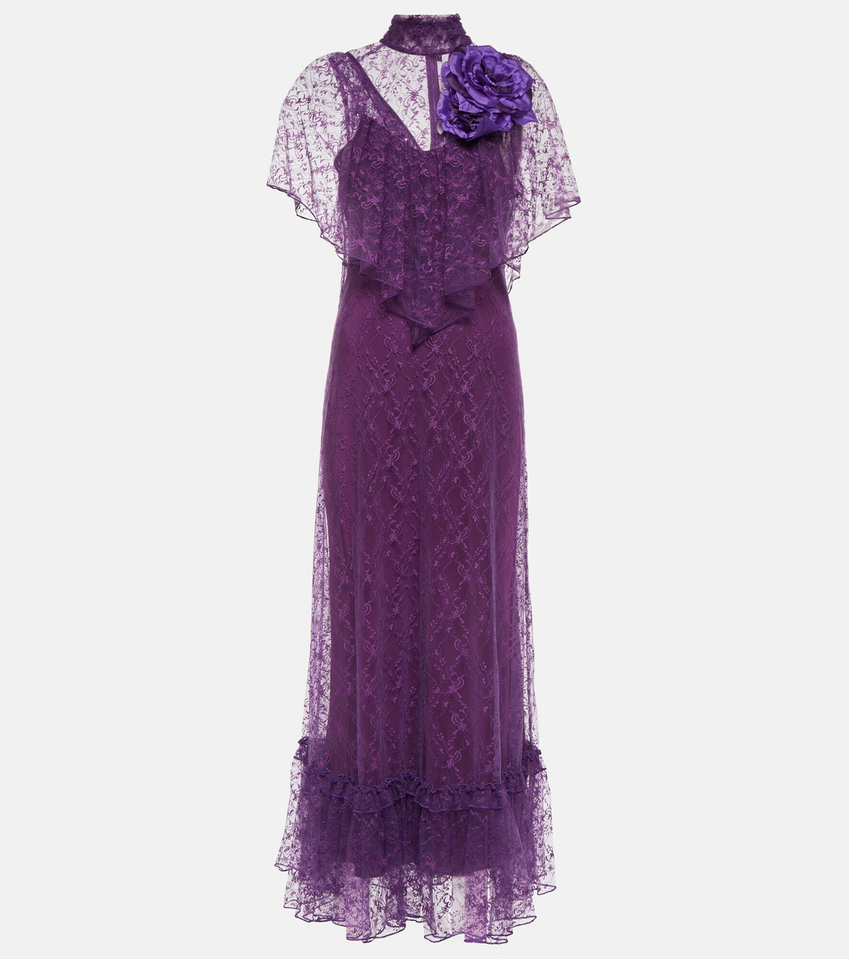 Rodarte - Appliquéd lace midi dress Rodarte