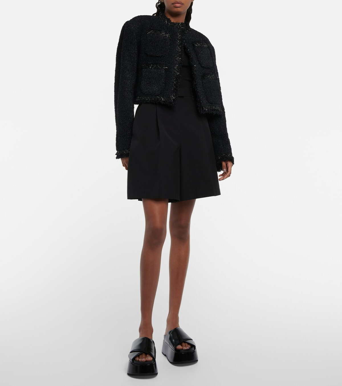 Sacai - Cropped tweed jacket Sacai