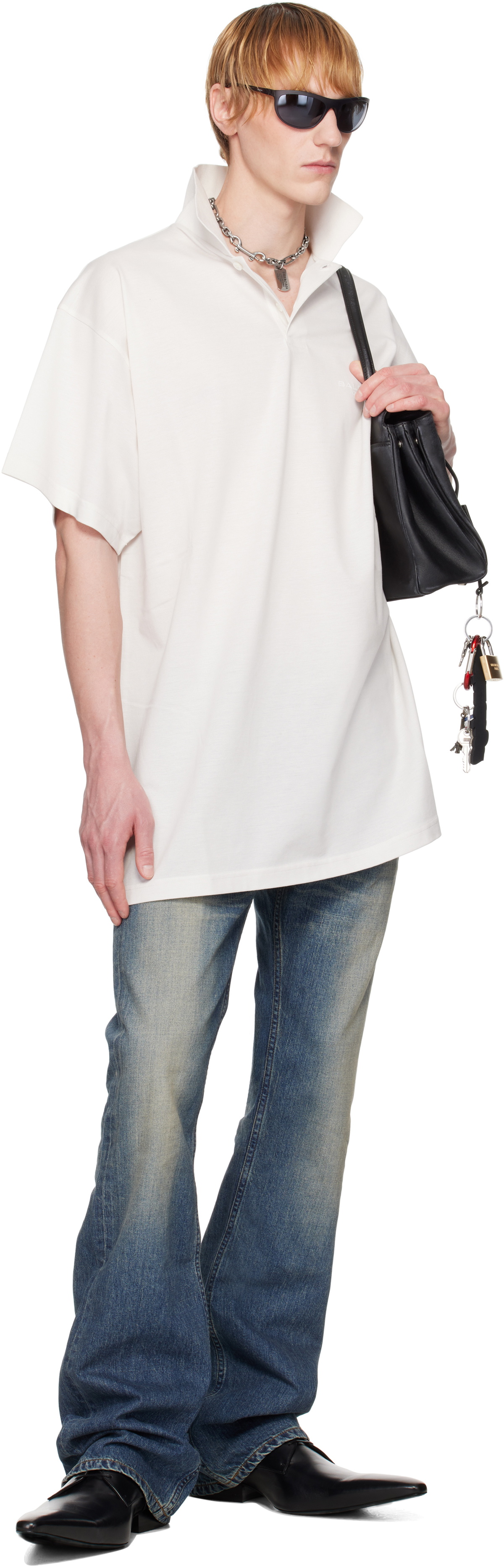 Balenciaga White BB Garderobe Polo Balenciaga