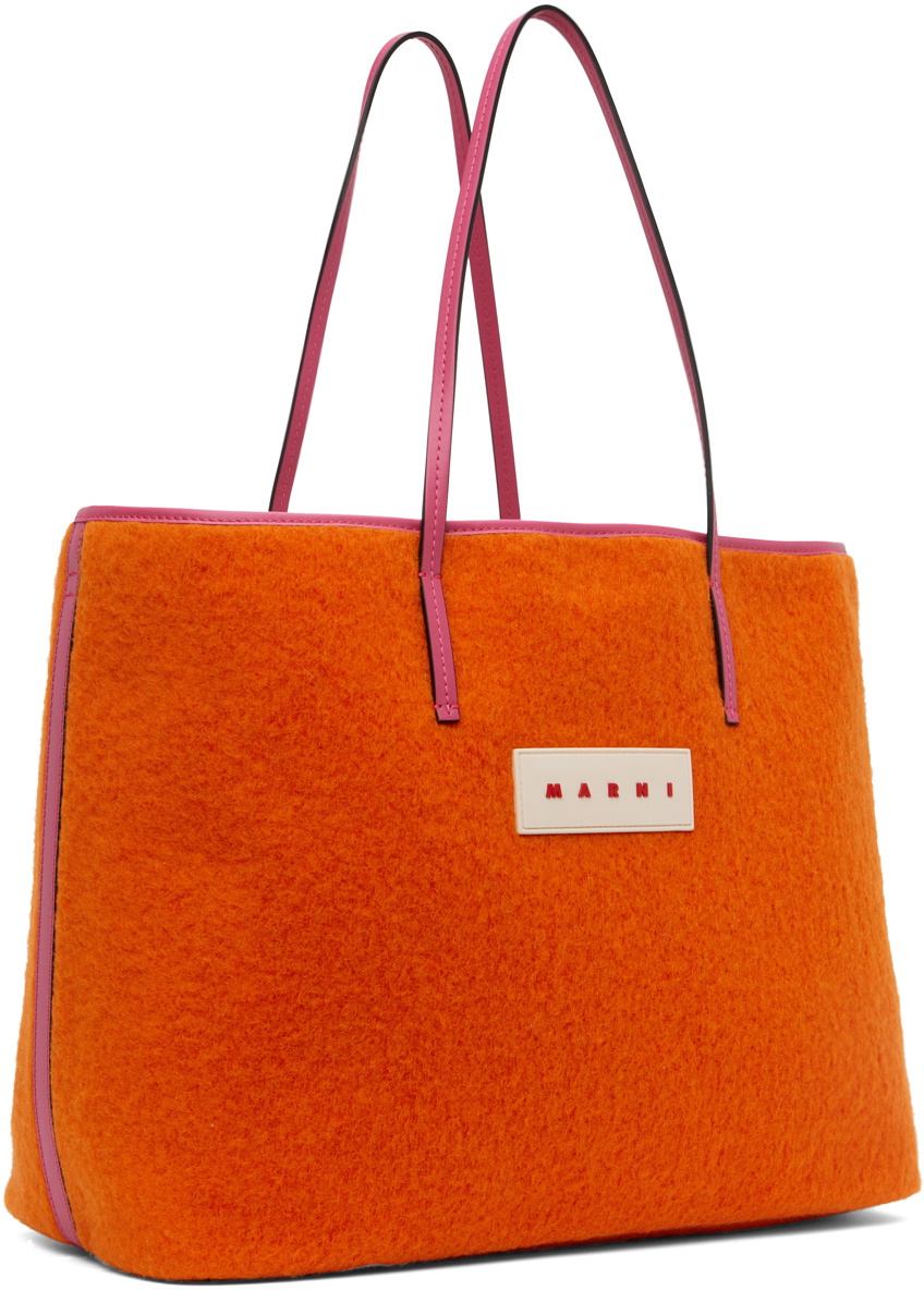 Marni Orange Reversible Small Janus Tote Marni