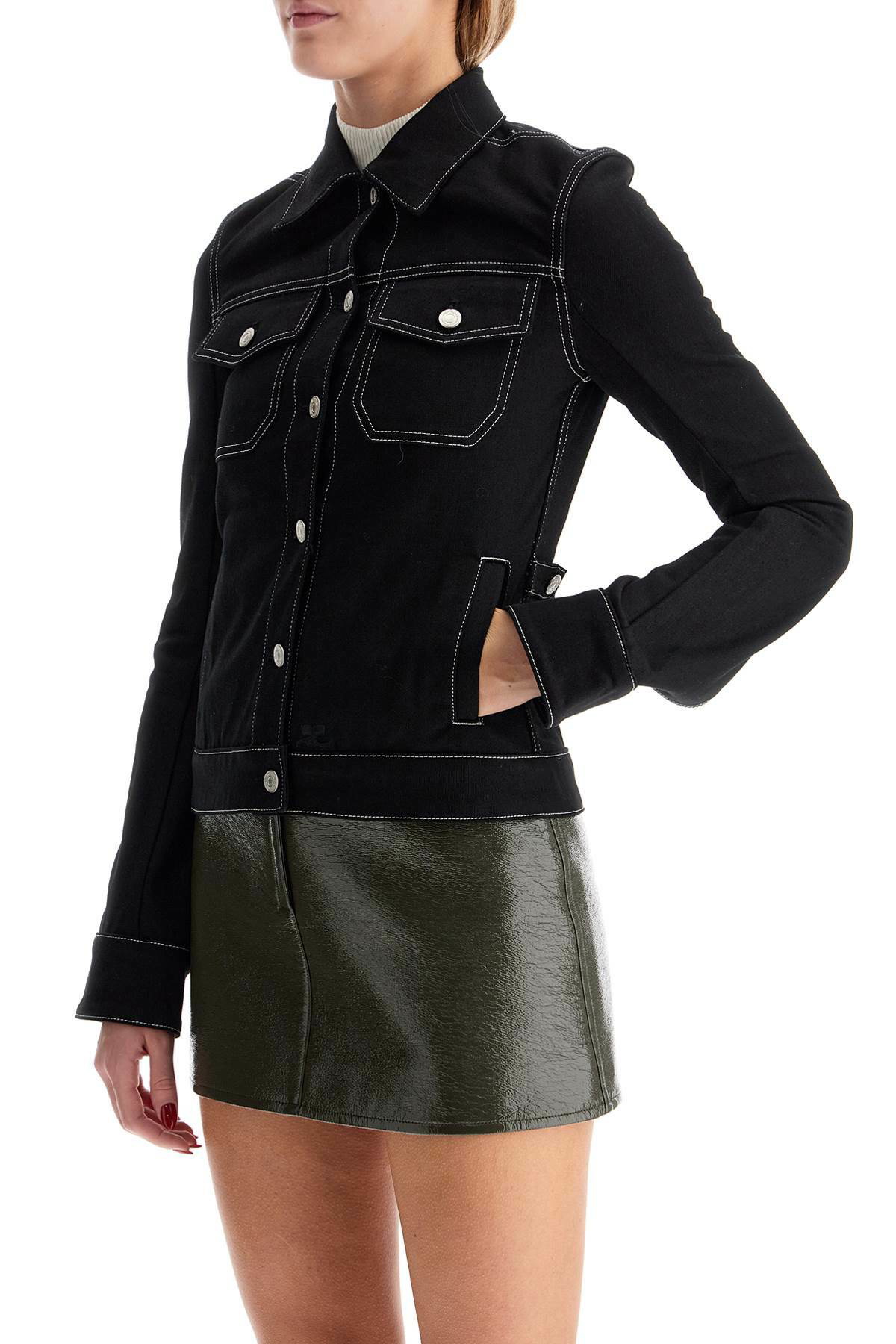 COURREGES denim trucker jacket for Black Courreges