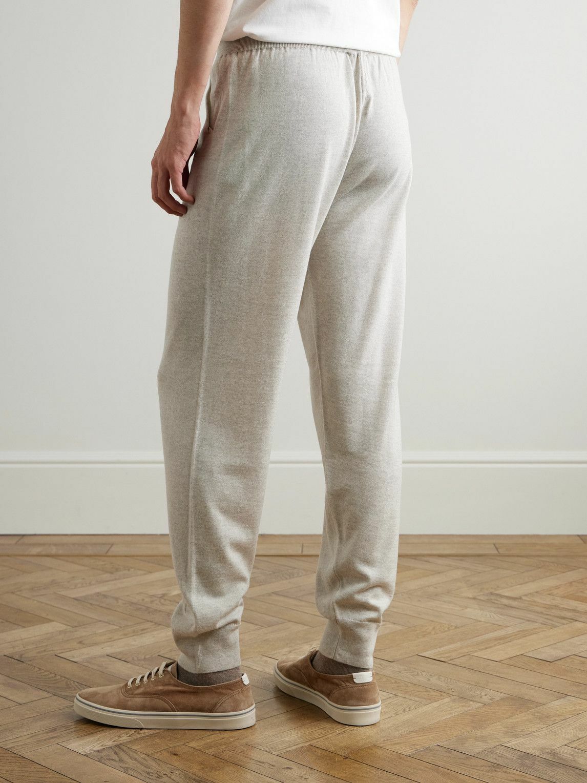 John Smedley - Henning Tapered Merino Wool Sweatpants - Gray John Smedley