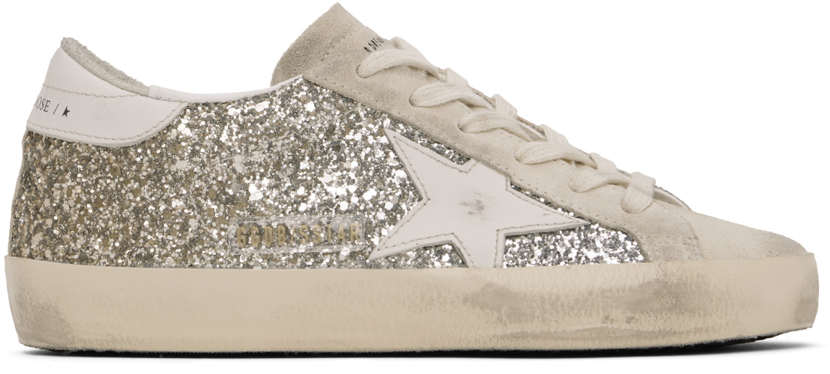 Golden Goose Gold & Beige Super-Star Sneakers Golden Goose Deluxe Brand