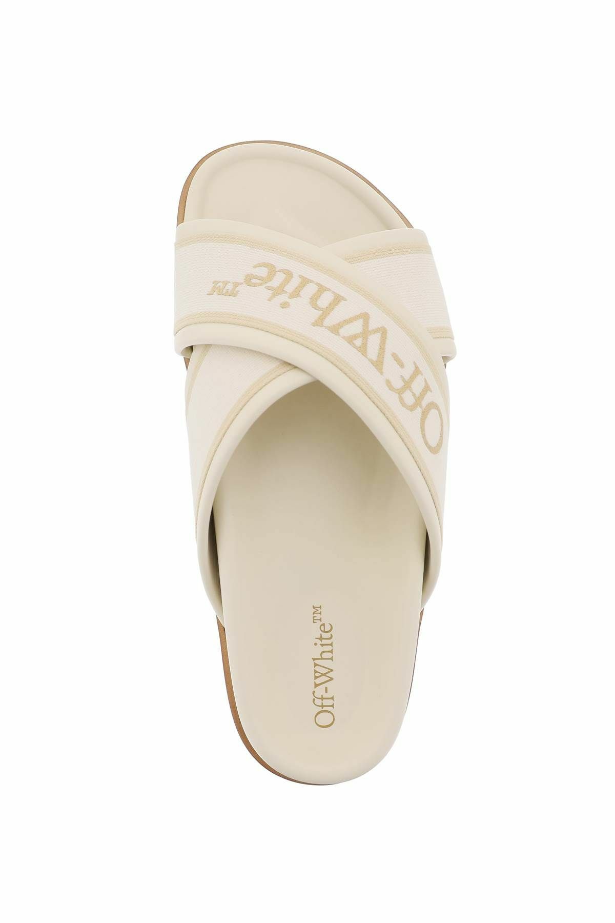 OFF-WHITE embroidered logo slides with Neutro Off-White