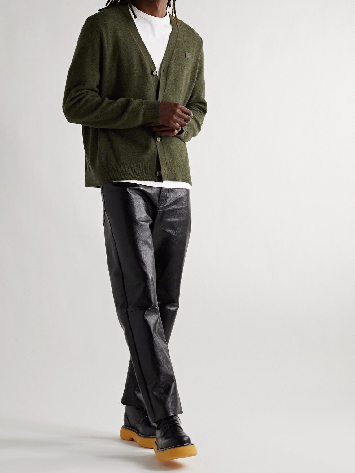 Acne Studios - Keve Logo-Appliquéd Wool Cardigan - Green Acne Studios