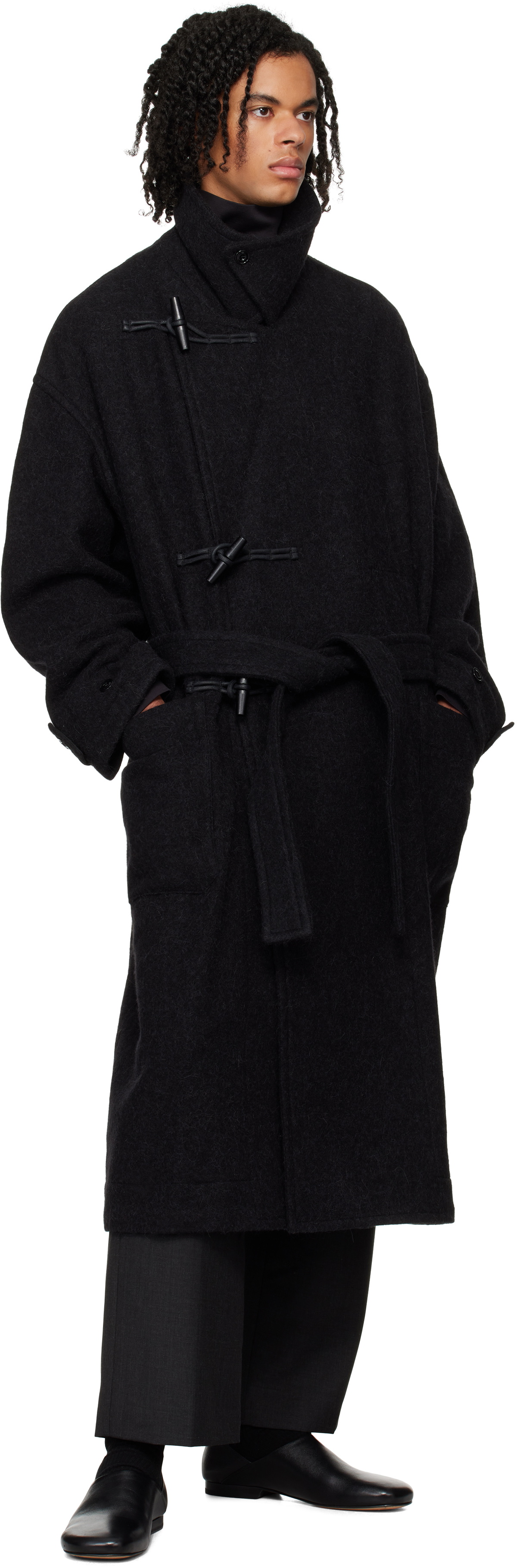 LEMAIRE Black Duffle Coat Lemaire