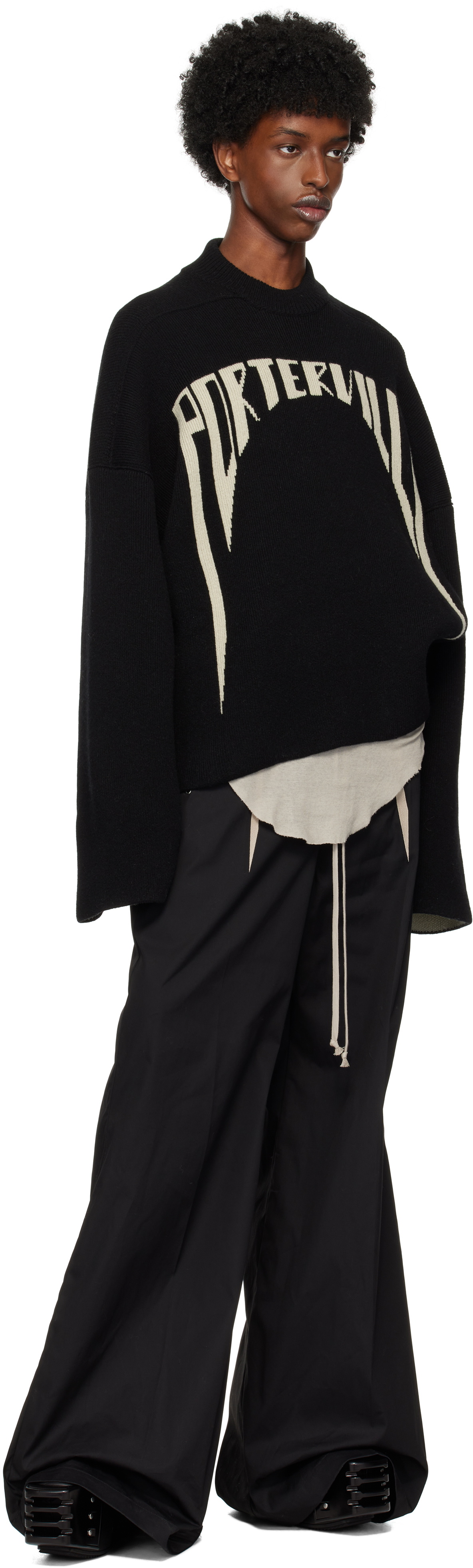 Rick Owens Black Porterville Jumbo Sweater Rick Owens