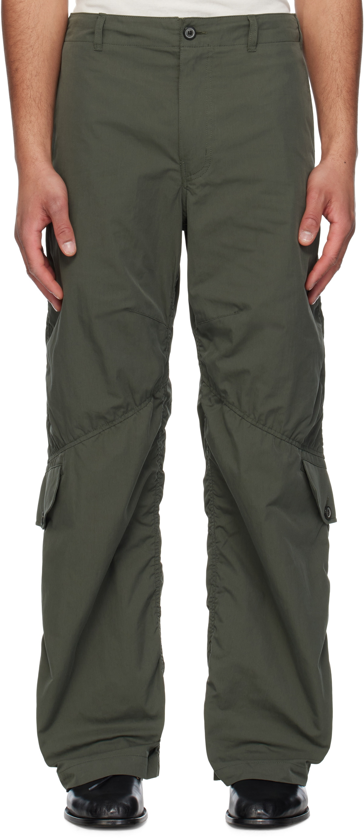 COOR Khaki Diagonal Flap Pocket Cargo Pants