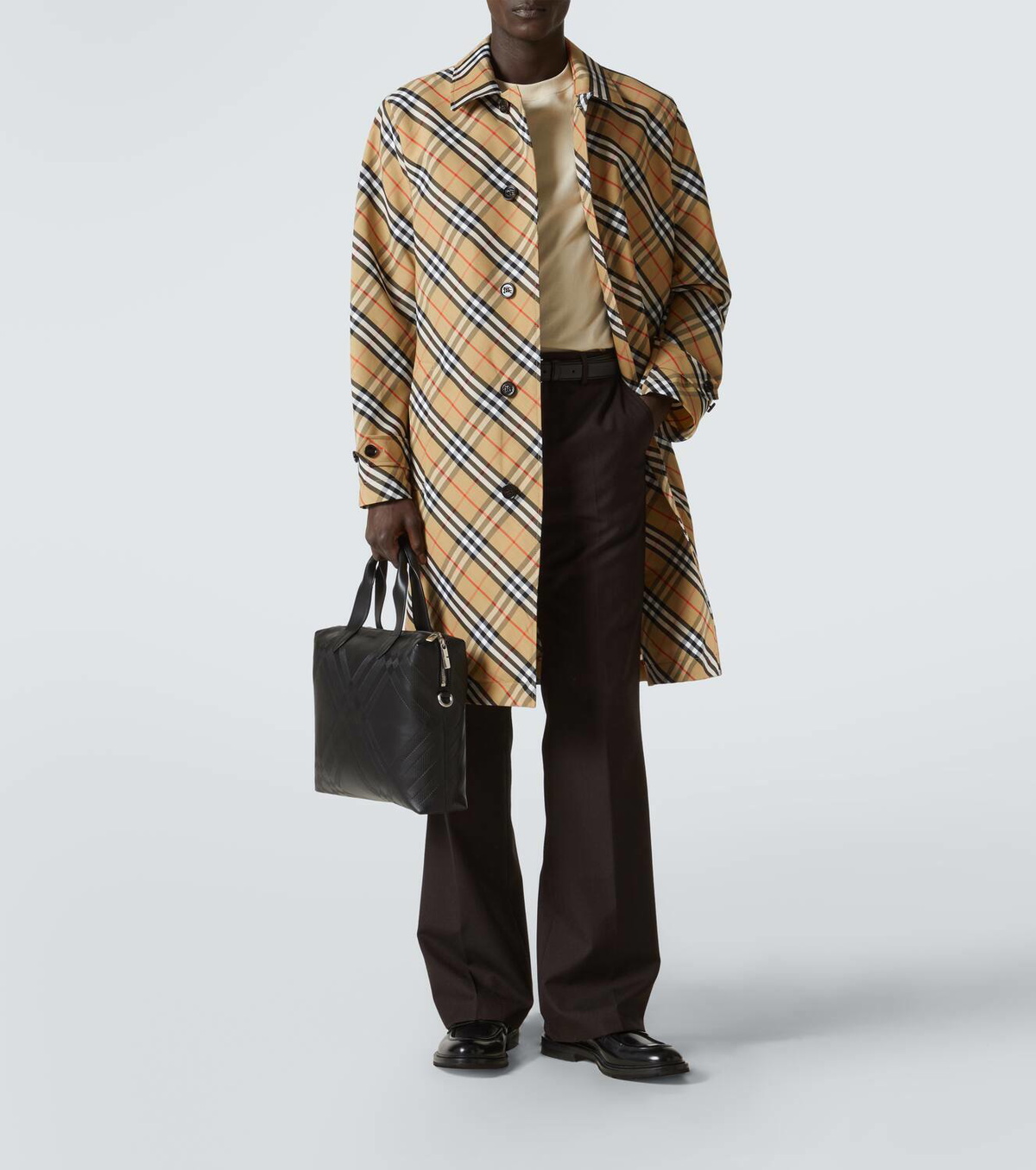 Burberry Burberry Check debossed leather briefcase Burberry