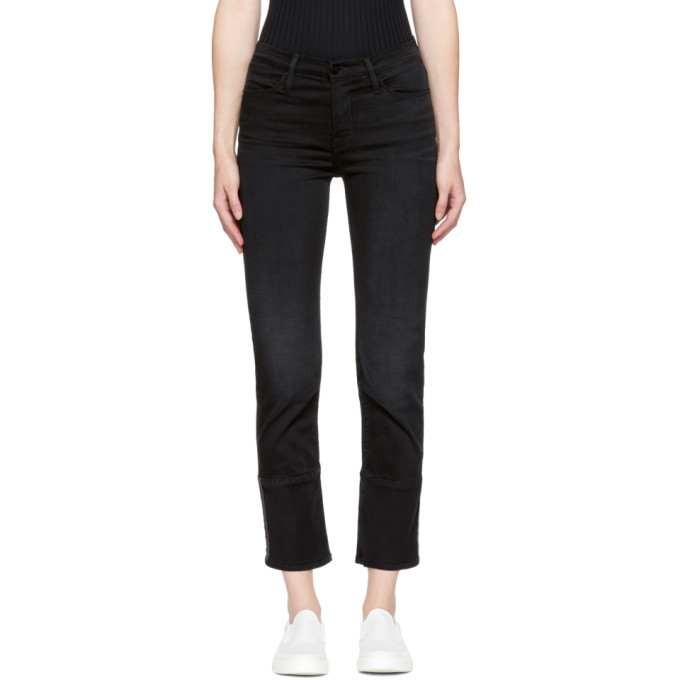 FRAME Black Le High Straight Jeans Frame Denim