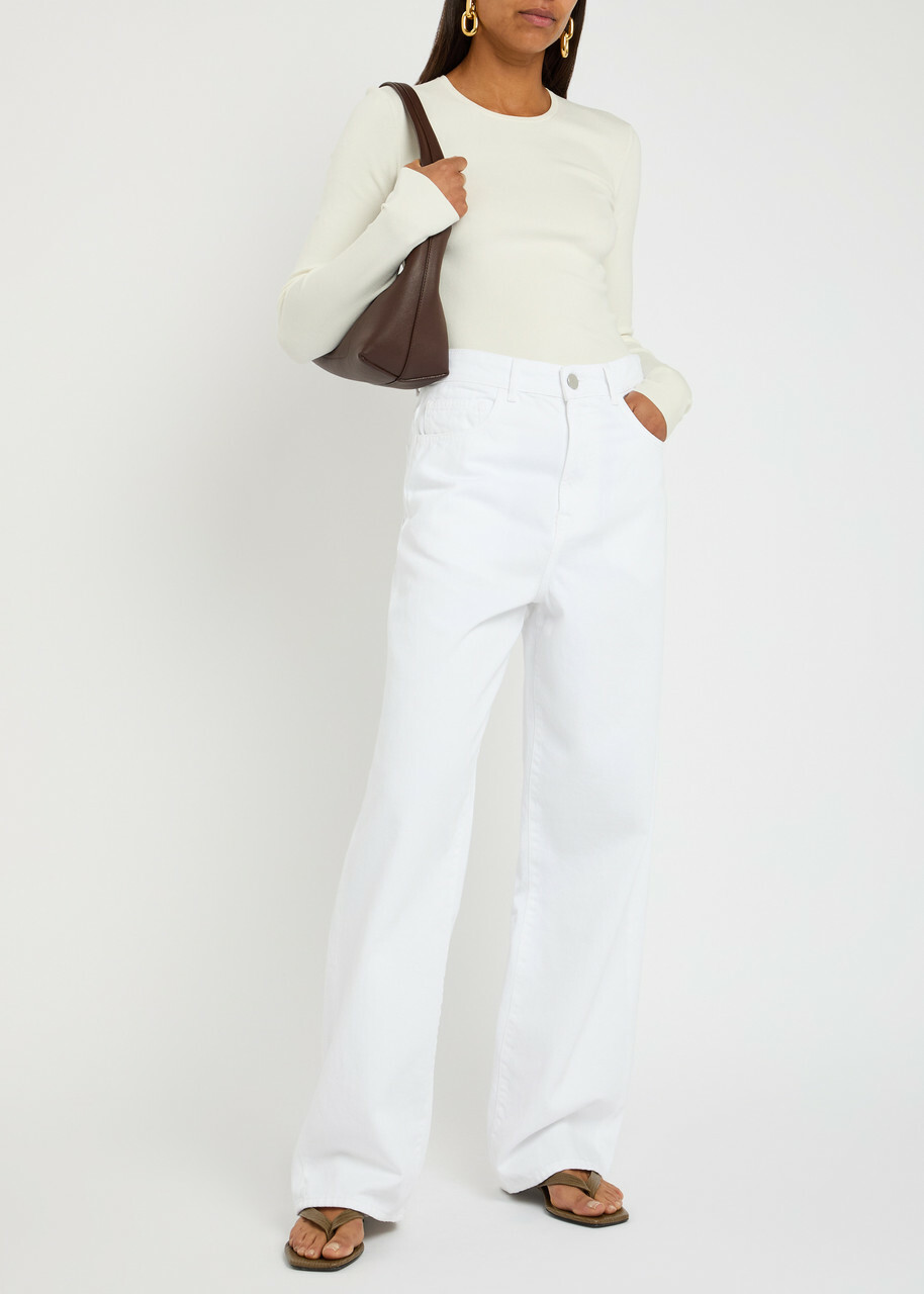 Joseph Stretch-silk Knit top Ivory Joseph