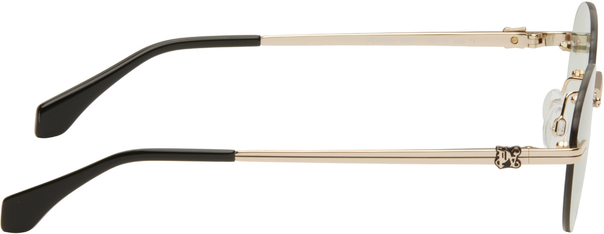 Palm Angels Gold Crystal Sunglasses Palm Angels