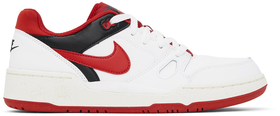 Nike White & Red Full Force Low Sneakers Nike