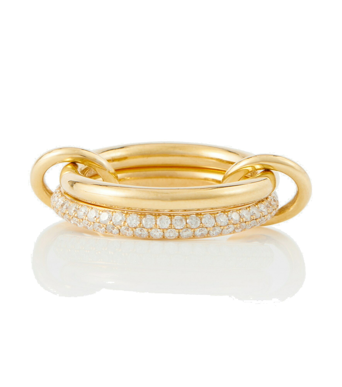 Spinelli Kilcollin - Virgo 18kt gold linked rings with white diamonds ...