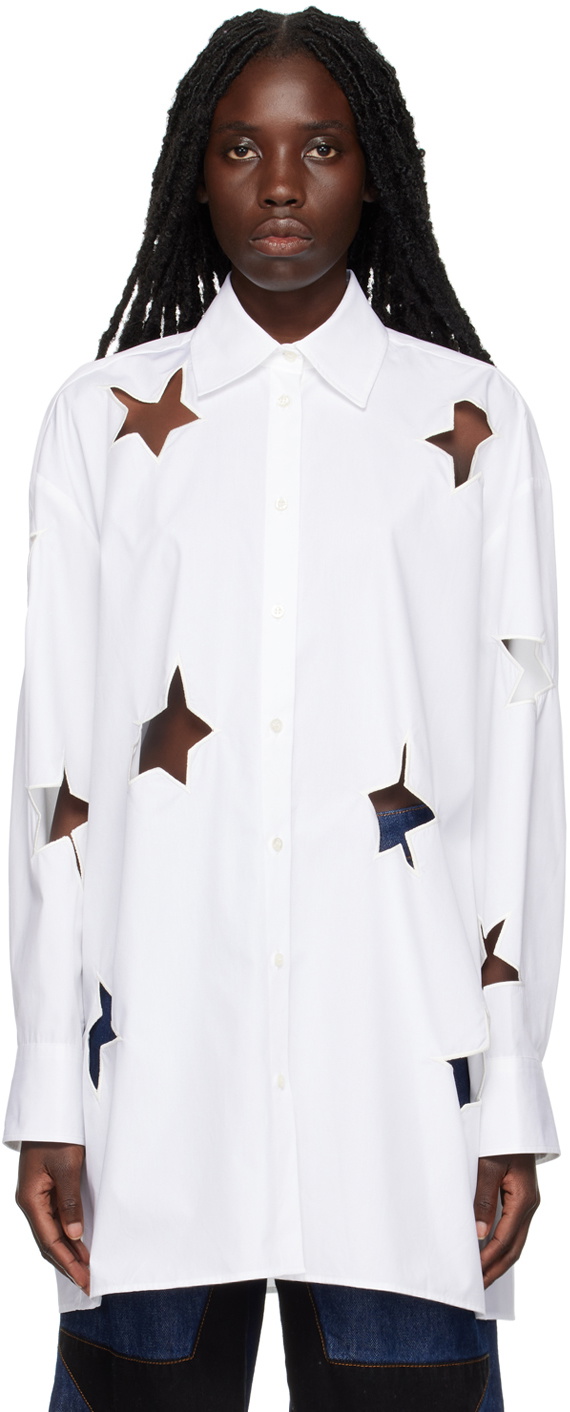 MSGM White Star Cut Out Shirt MSGM