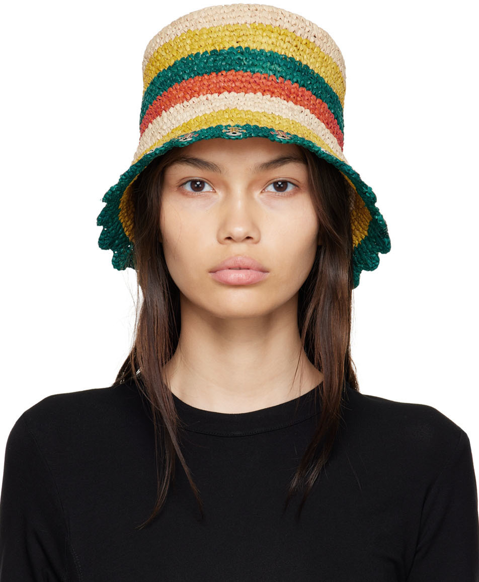 Paco Rabanne Multicolor Raffia Beach Hat Paco Rabanne