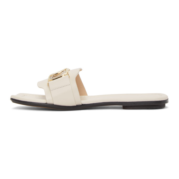 Lanvin White Swan Slides Lanvin