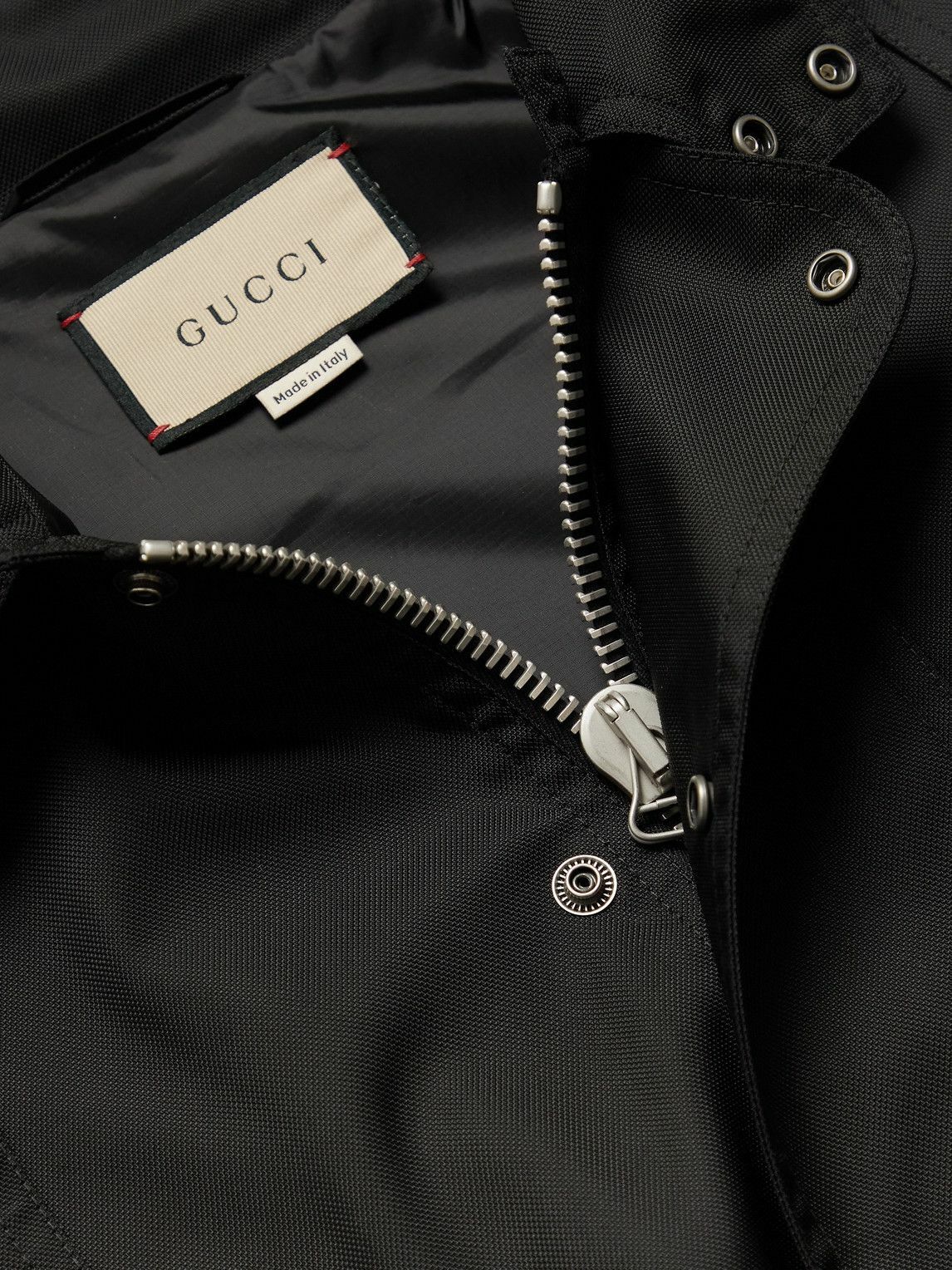 GUCCI - Zip-Embellished Shell Jacket - Black Gucci
