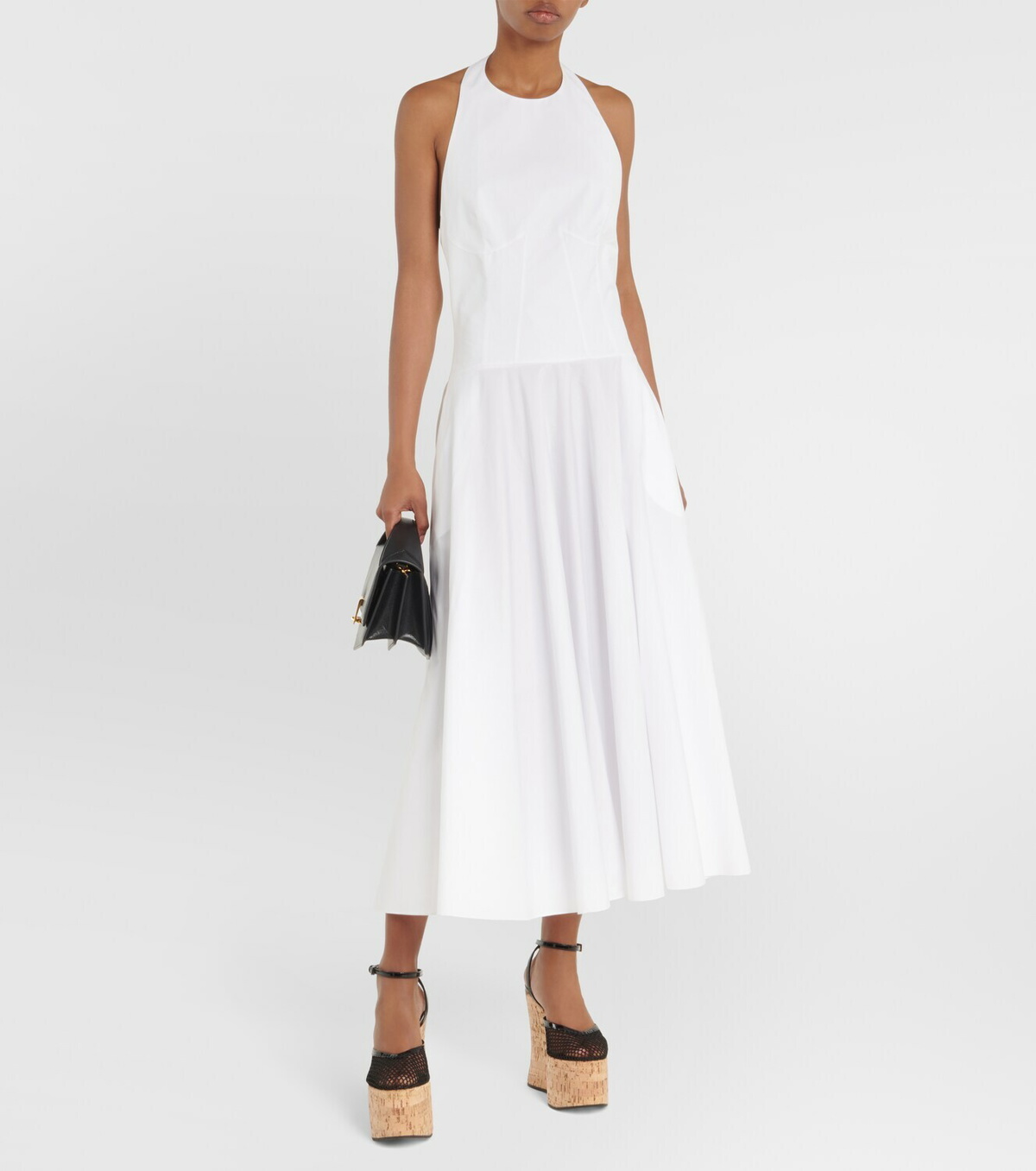 Alaïa Patent leather and mesh wedge sandals ALAÏA