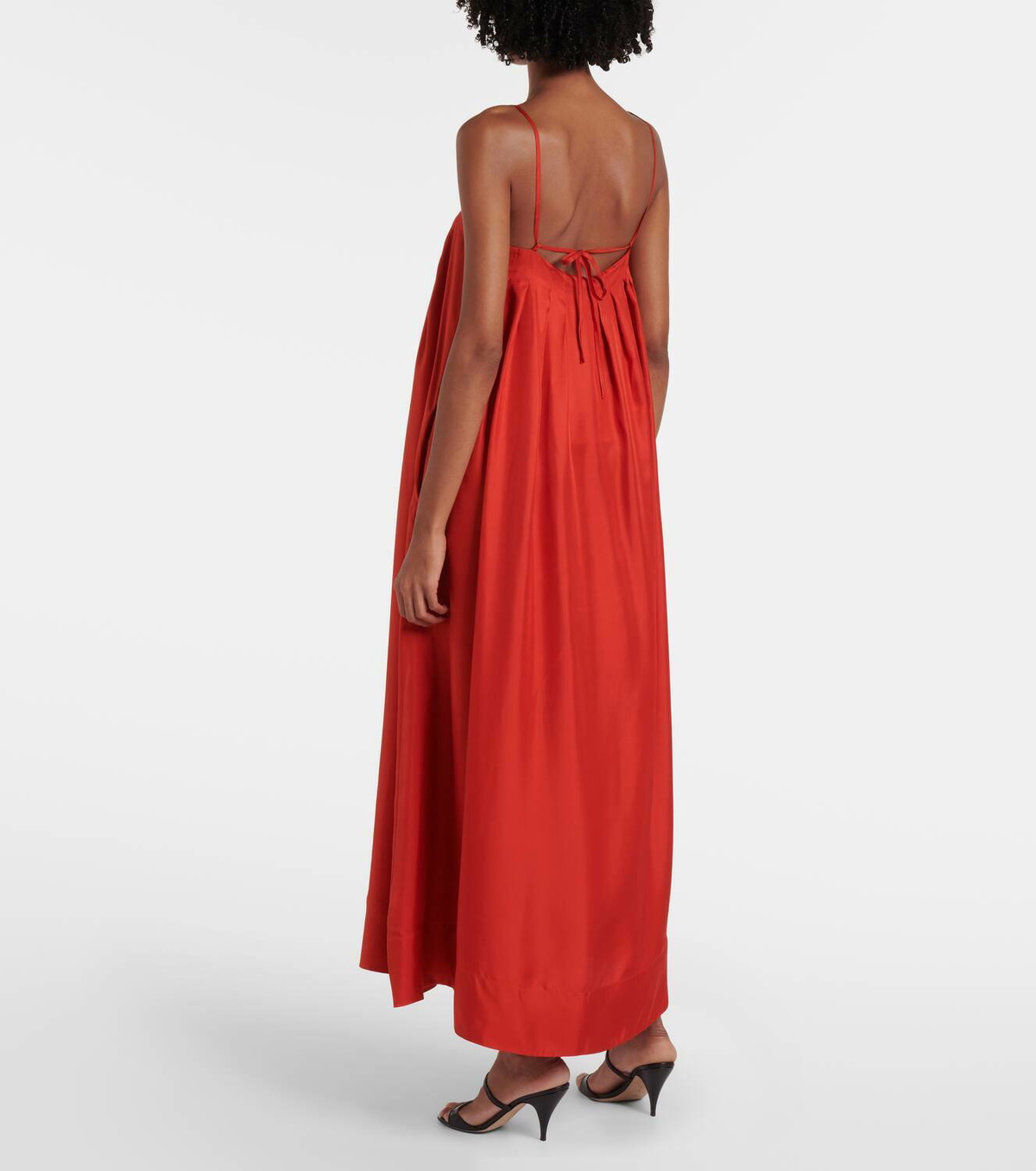 Asceno Heather silk twill maxi dress ASCENO