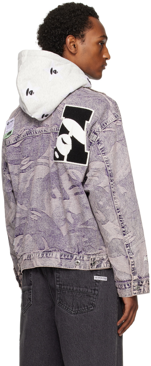 AAPE by A Bathing Ape Purple Lightweight Denim Jacket AAPE by A Bathing Ape