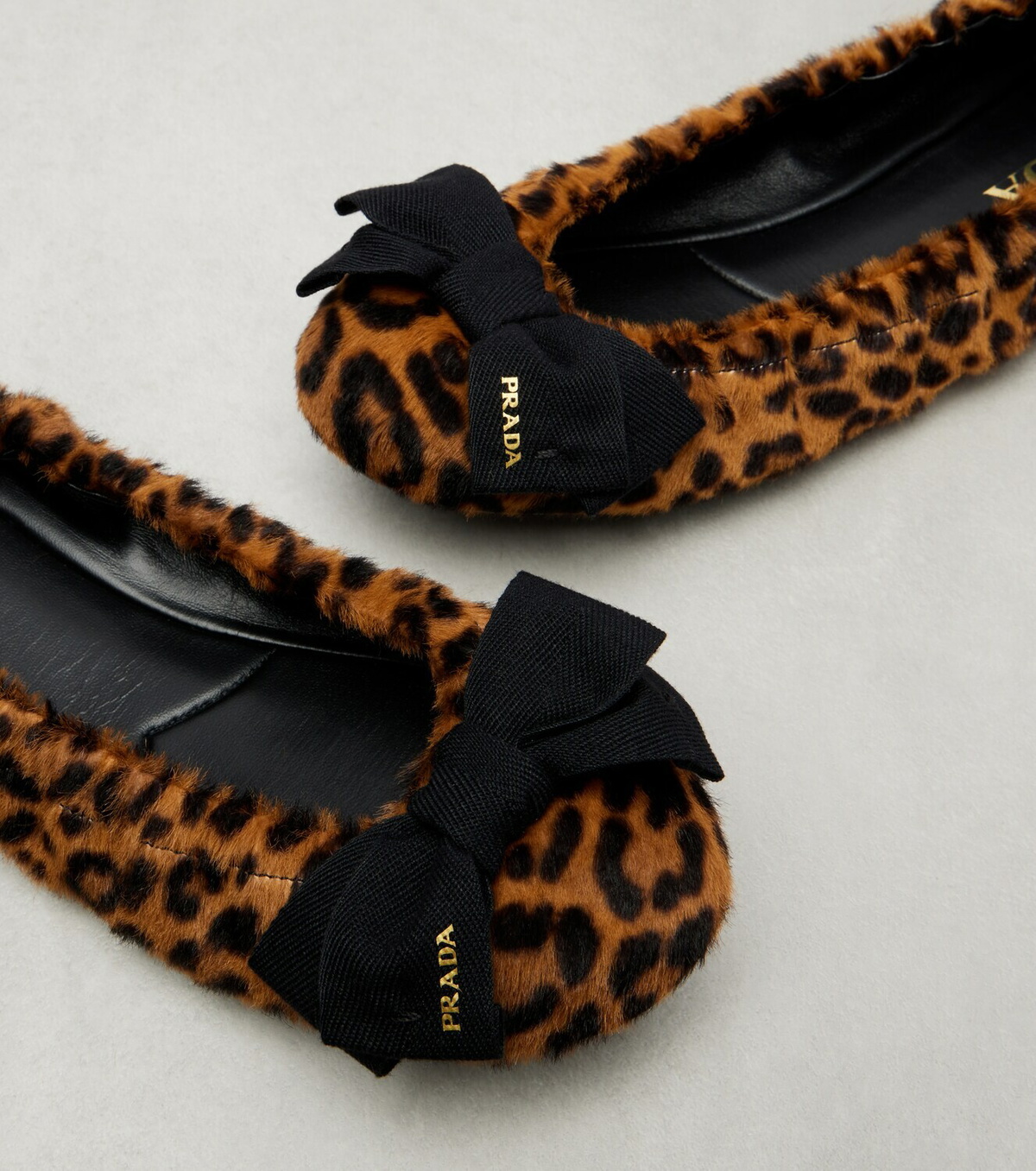 Prada Leopard-print calf hair ballet flats Prada