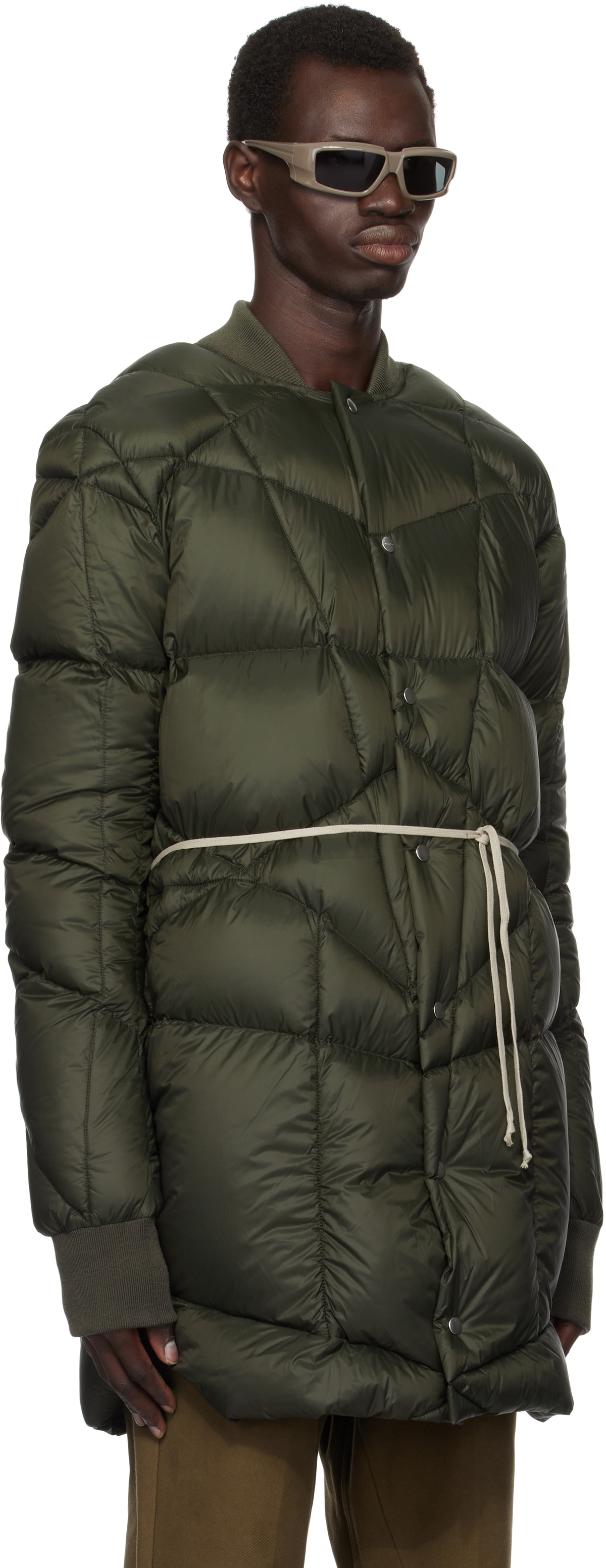 Rick Owens Khaki Porterville Flight Liner Down Coat Rick Owens