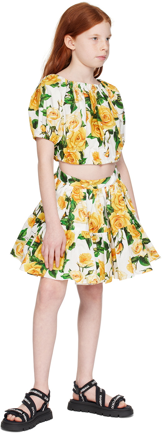 Dolce&Gabbana Kids Yellow Cropped Top Dolce & Gabbana